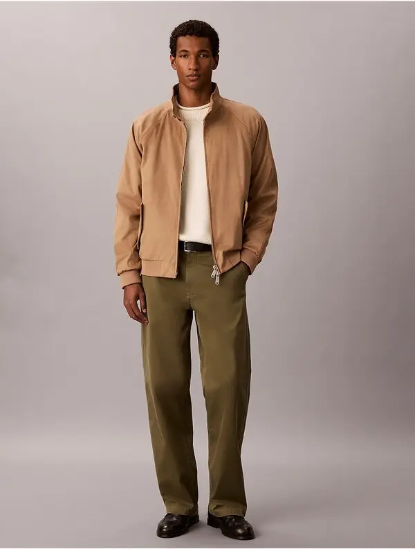 Calvin Klein Faux Suede Raglan Jacket - Stonehenge