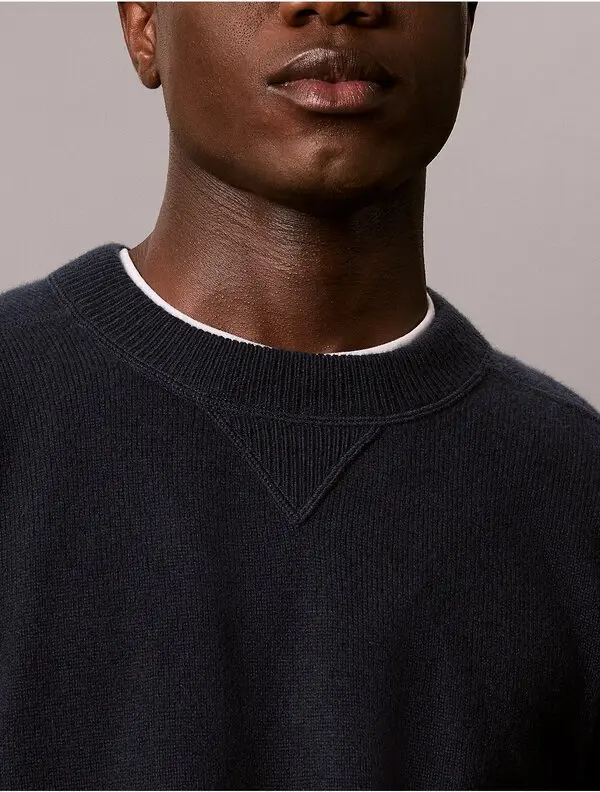 Calvin Klein Merino Wool Crewneck Sweater - Dark Sapphire