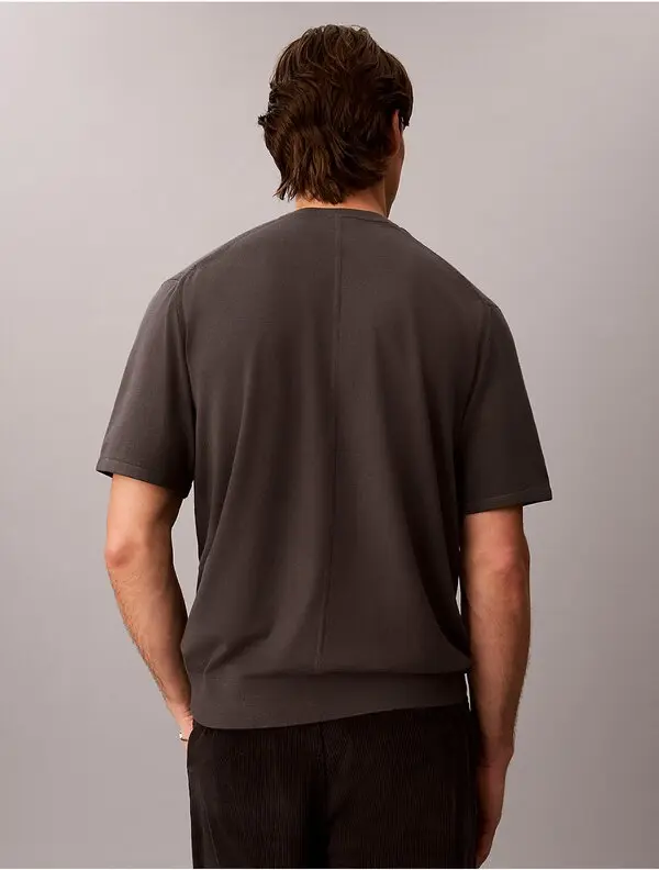 Calvin Klein Tech Knit Crewneck Sweater - Black Oyster