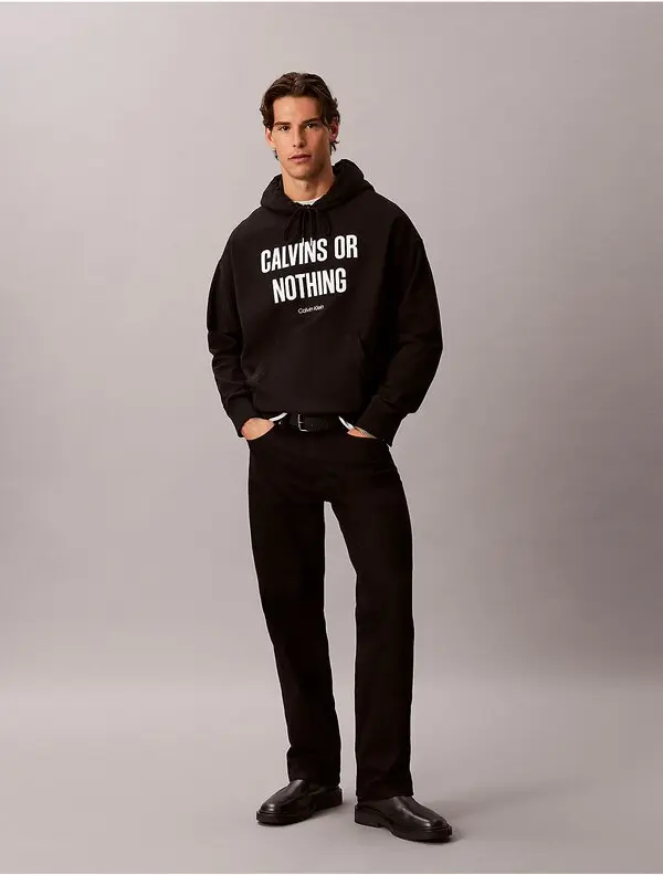 Calvin Klein Terry Calvins Or Nothing Graphic Relaxed Hoodie
