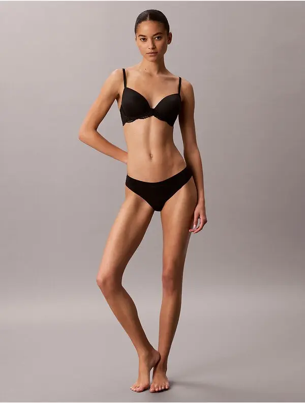Calvin Klein Perfectly Fit Lace Custom Lift Demi Bra - Black