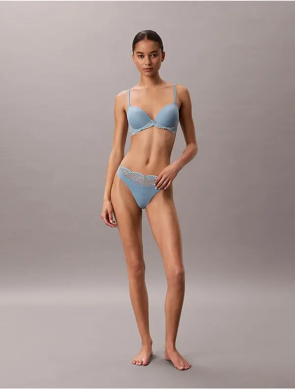 Calvin Klein Perfectly Fit Lace Lift Demi Bra - Blue Cloud
