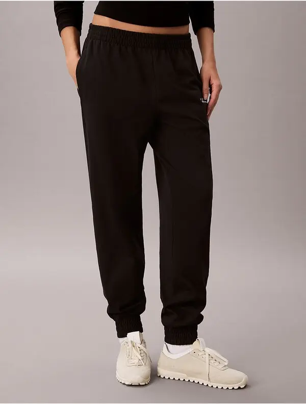 Calvin Klein Logo Cotton Jersey Sleep Sweatpants - Black