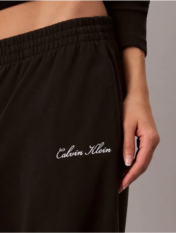 Calvin Klein Logo Cotton Jersey Sleep Sweatpants - Black