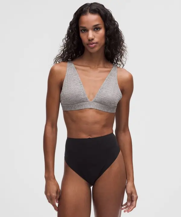 Lululemon Wundermost Ultra-soft Nulu Triangle Bralette - Heathered Core Medium Grey