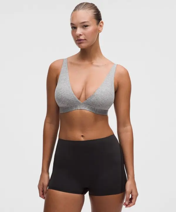 Lululemon Wundermost Ultra-soft Nulu Triangle Bralette - Heathered Core Medium Grey