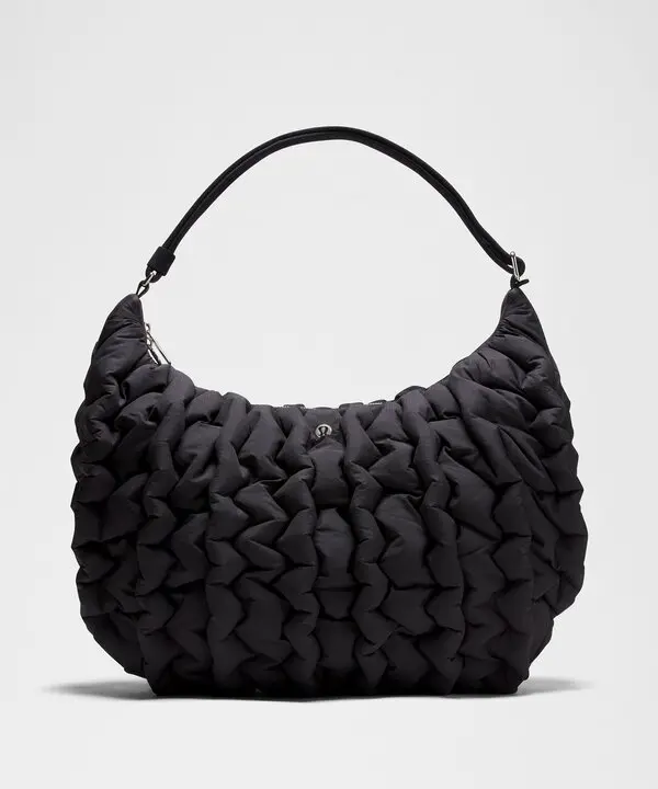 Lululemon Quilted Padded Shoulder Bag - Black/silver