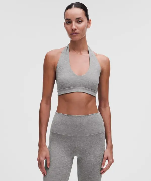 Lululemon Focuser Halter Bra - Heathered Core Medium Grey