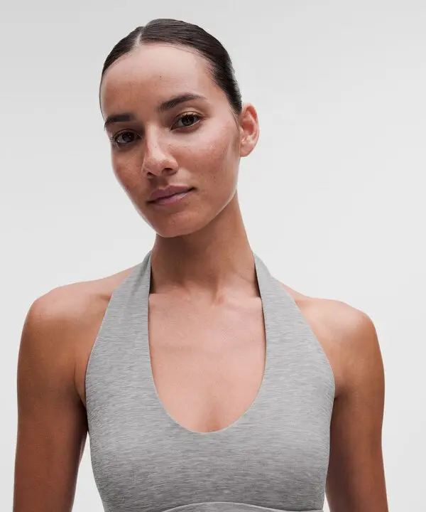 Lululemon Focuser Halter Bra - Heathered Core Medium Grey