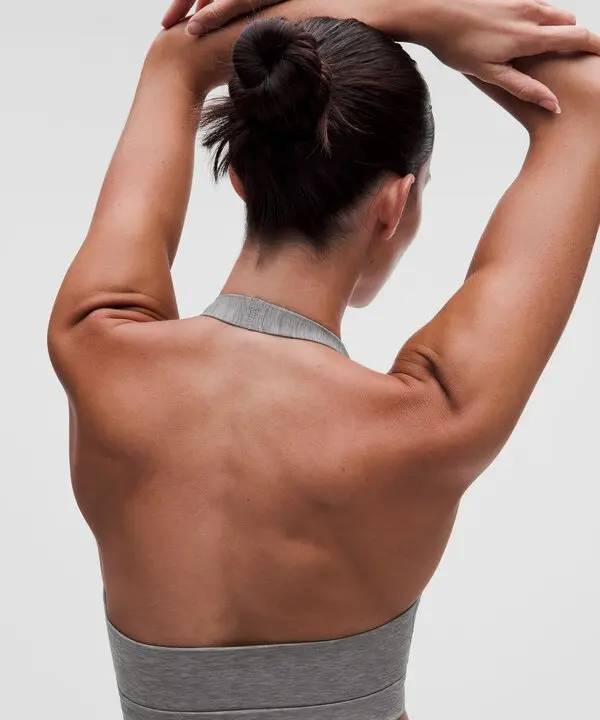 Lululemon Focuser Halter Bra - Heathered Core Medium Grey