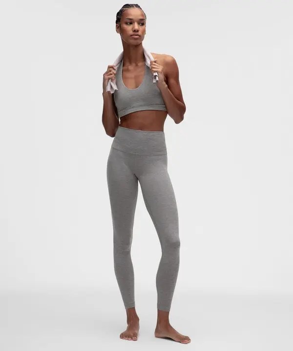 Lululemon Focuser Halter Bra - Heathered Core Medium Grey