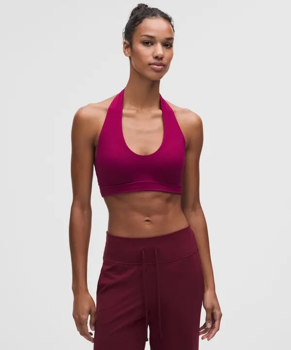 Lululemon Focuser Halter Bra - Raspberry Rave