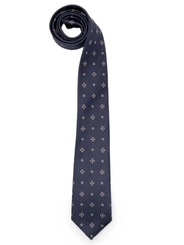 Saint Laurent Silk Jacquard Tie - Blue