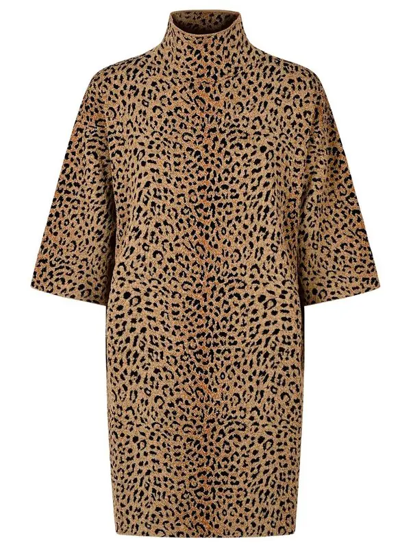 Givenchy Mini Dress In Leopard Jacquard - Brown