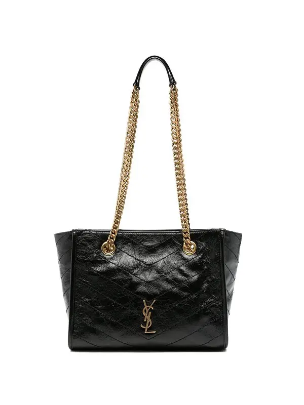 Saint Laurent Small Vintage Leather Shopping Bag Niki - Black