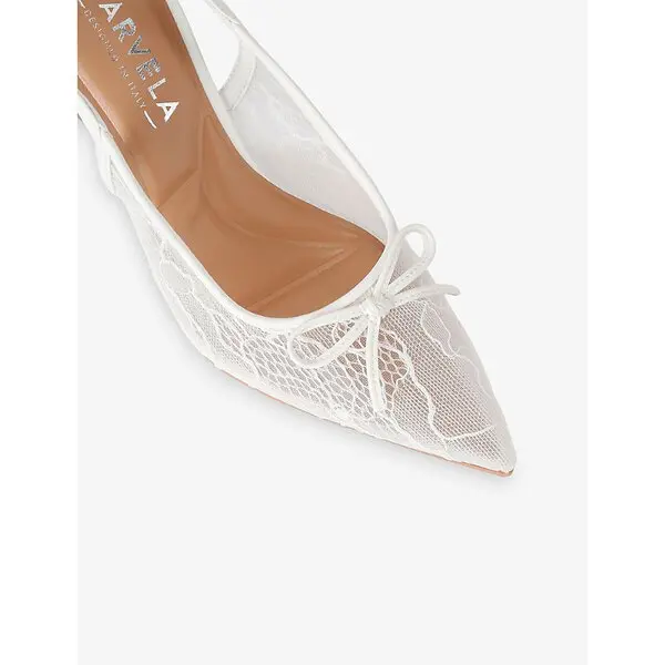 Carvela Positano Slingback Lace Heeled Courts