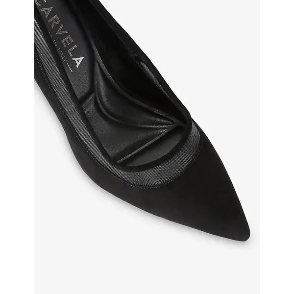 Carvela Positano Mesh-panel Suede Heeled Courts