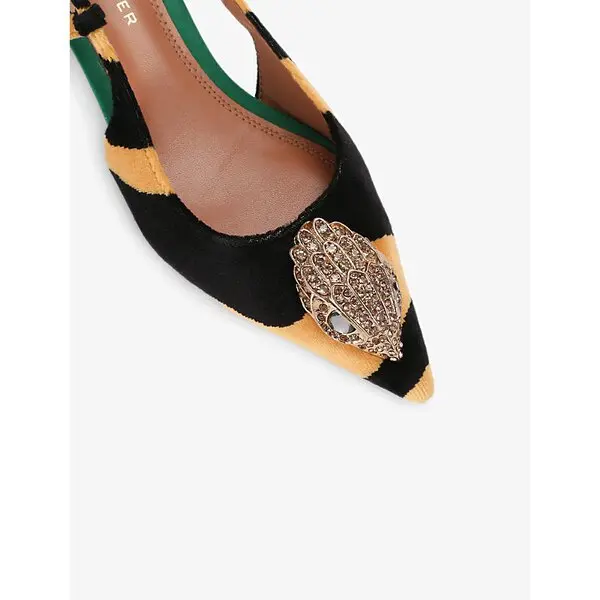 Kurt Geiger Large Eagle 40 Velvet Sling-back Courts