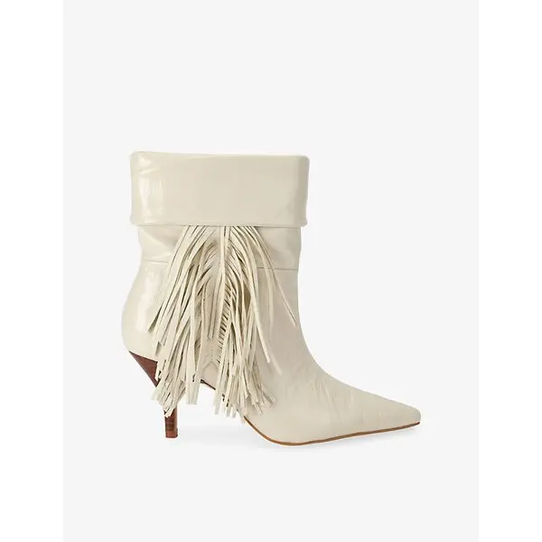 Kurt Geiger Piccadilly Slouch Leather Boots - Bone