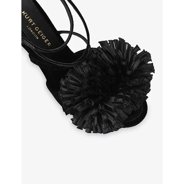 Kurt Geiger Velvet Pom Heeled Sandals