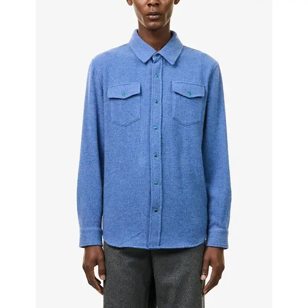 GODS TRUE CASHMERE Gemstone-embellished Cashmere Shirt