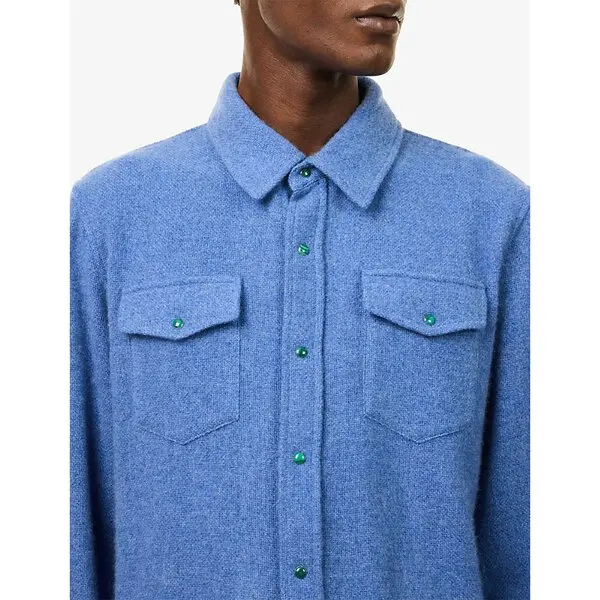 GODS TRUE CASHMERE Gemstone-embellished Cashmere Shirt