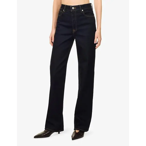 Good American Good True Straight-leg Stretch-denim Jeans