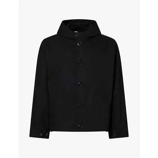 PALMES Hooded Herringbone Cotton Jacket