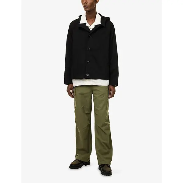 PALMES Hooded Herringbone Cotton Jacket