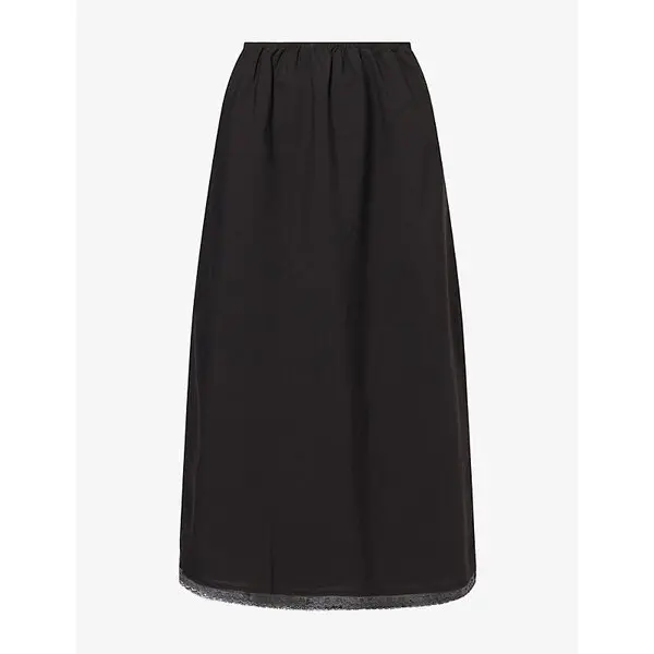 Dissh Rosin Lace Trim Cotton-blend Midi Skirt