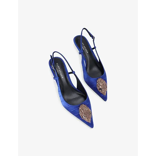 Kurt Geiger Belsize 40 Satin Heeled Slingback Courts