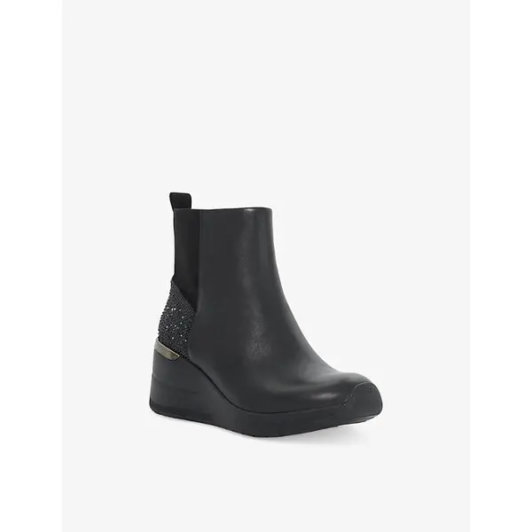 DUNE Epitome Leather Wedge Trainers