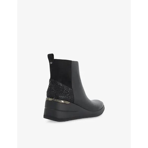 DUNE Epitome Leather Wedge Trainers
