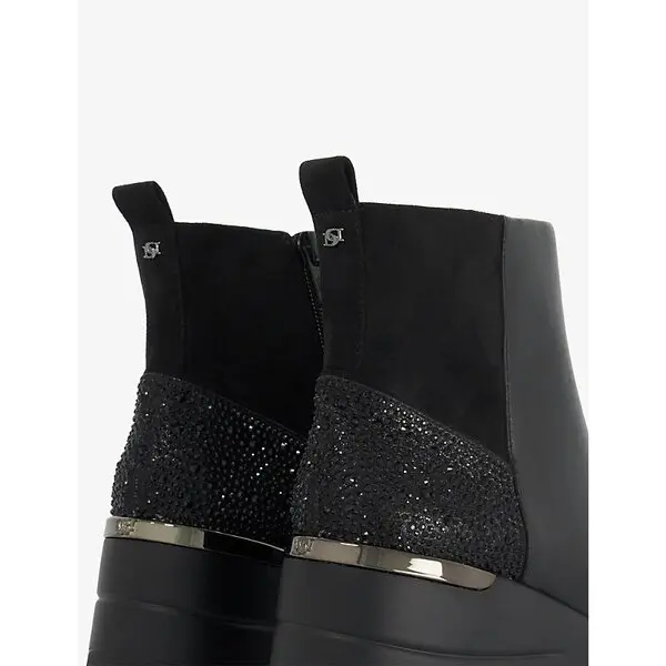 DUNE Epitome Leather Wedge Trainers