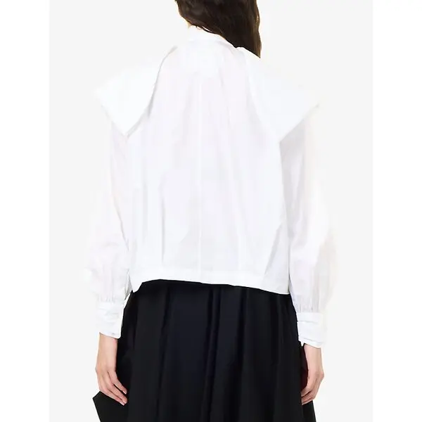 Noir Kei Ninomiya Oversized-bow Stand-collar Woven Shirt