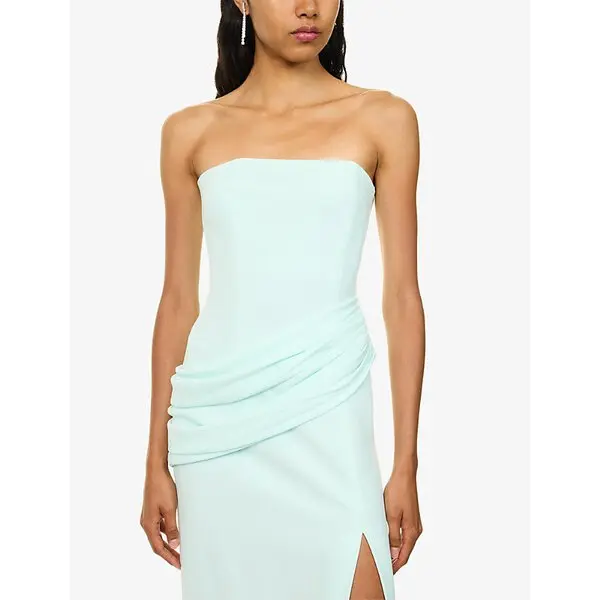 Sabina Bilenko Draped Crepe Maxi Dress