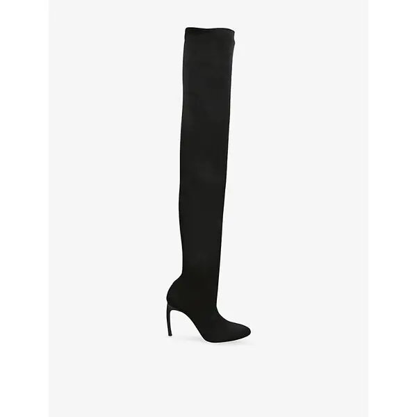 Victoria Beckham Harlow 100 Suede Thigh-high Boots - Black