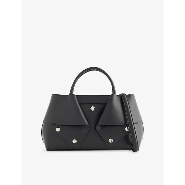 TOTEME Mercer Small Leather Tote Bag - Black/red