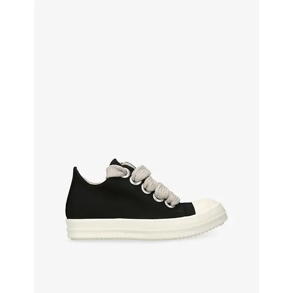 Rick Owens Jumbo-lace Low Canvas Trainers - Blk/white