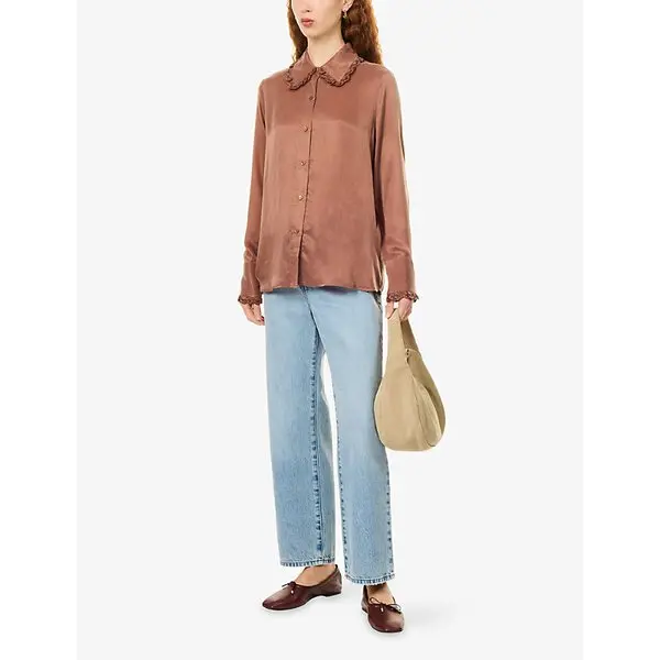 Rails Beatrix Embroidered-trim Woven Shirt