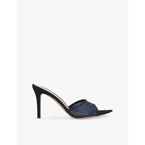 GIANVITO ROSSI Rania 85 Suede Mules - Denim