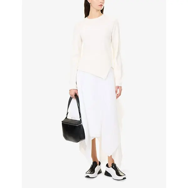 Comme Des Garçons Round-neck Asymmetric Knit Jumper