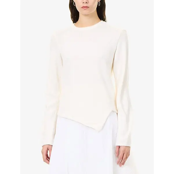 Comme Des Garçons Round-neck Asymmetric Knit Jumper