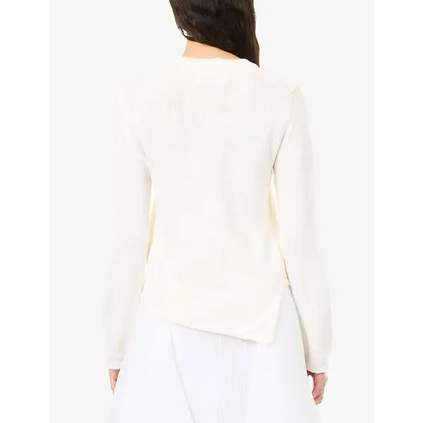 Comme Des Garçons Round-neck Asymmetric Knit Jumper