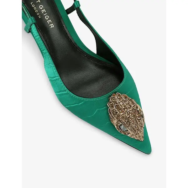 Kurt Geiger Belsize 40 Satin Heeled Slingback Courts