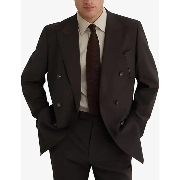 REISS Dream Tailored Wool-blend Double-breasted Blazer