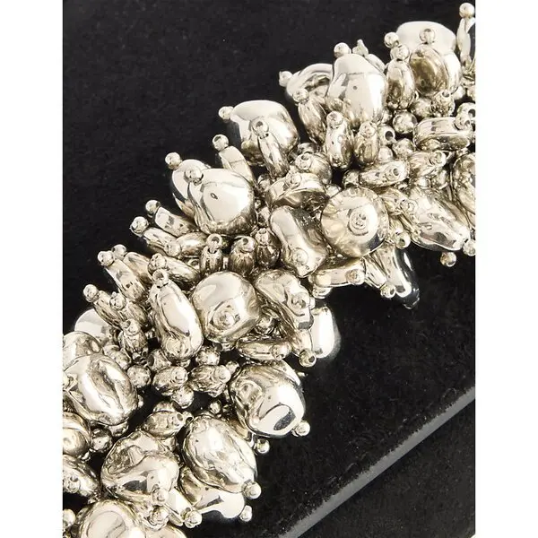Simkhai River East West Crystal And Suede Clutch