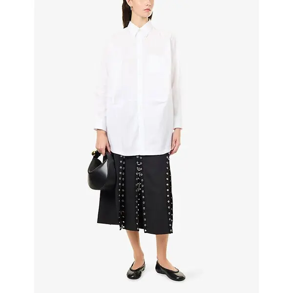 Comme Des Garçons Relaxed-fit Long-sleeve Cotton Blouse