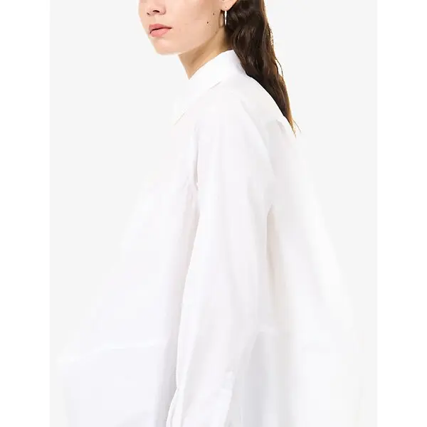 Comme Des Garçons Relaxed-fit Long-sleeve Cotton Blouse