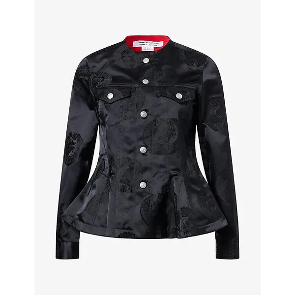 Comme Des Garçons Peplum Jacquard Woven Jacket